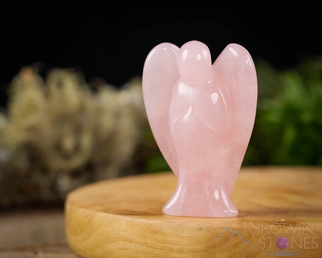 Rose QUARTZ Angel Carving - XS, S - Crystal Angel Figurine ...