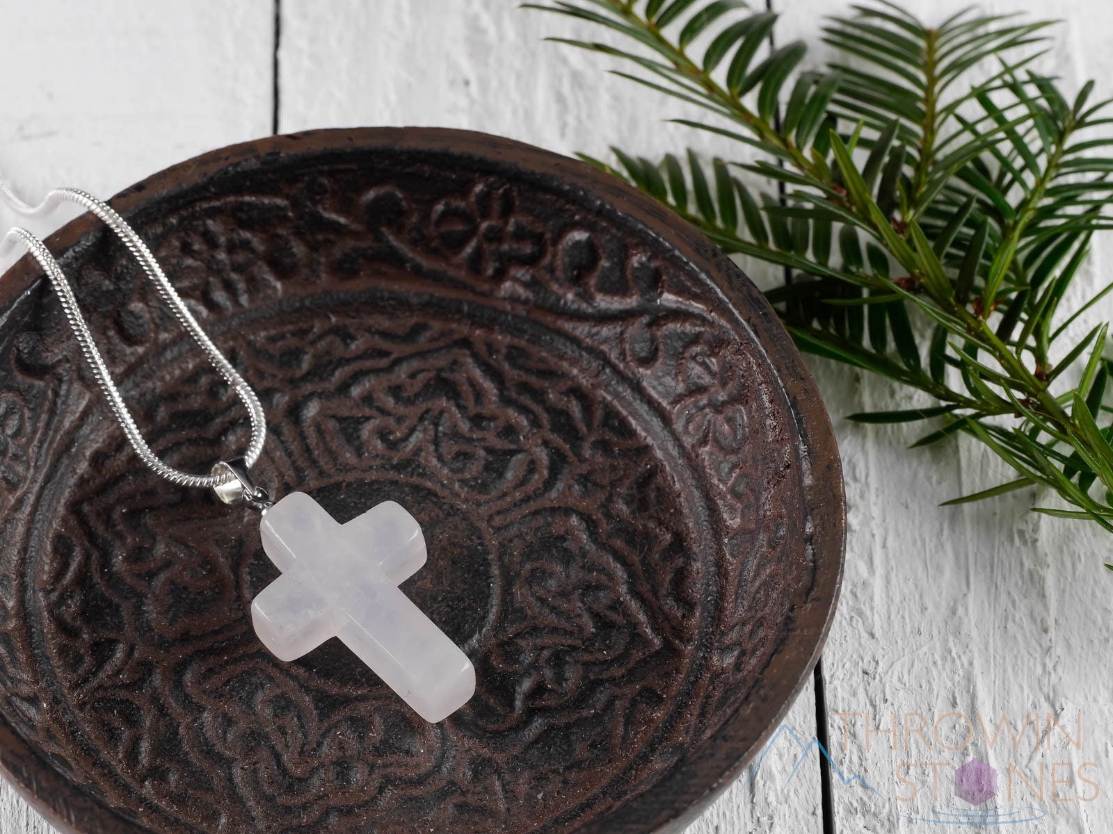 ROSE QUARTZ Cross Pendant Crystal Jewelry Metaphysical - Etsy