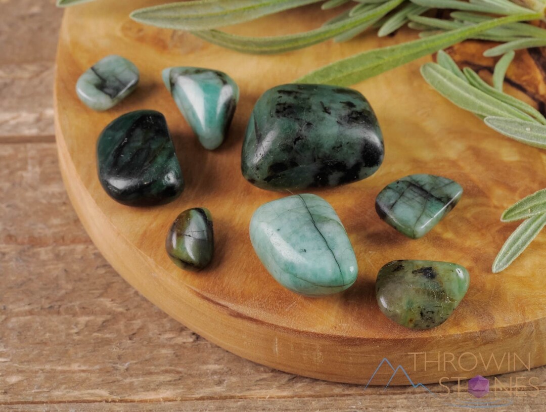 EMERALD Tumbled Stones - Emerald Birthstone, Crystal Gift, Heart Chakra ...