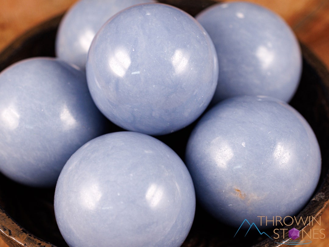 ANGELITE Sphere Housewarming Gift Crystal Ball Home Decor - Etsy