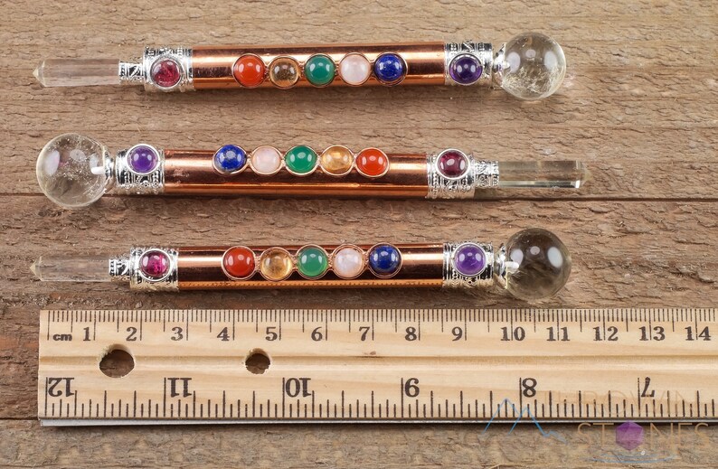 COPPER Wand W CHAKRA Crystals Metaphysical Chakra Stones | Etsy