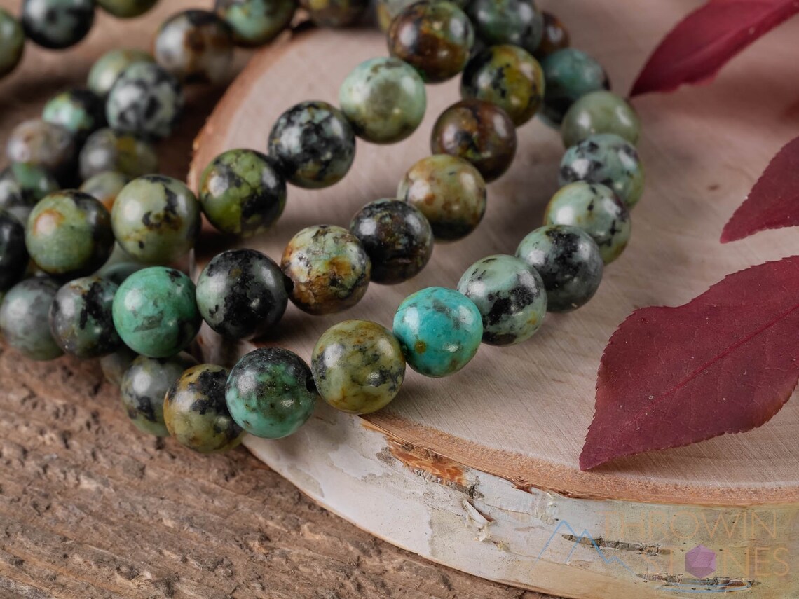 AFRICAN TURQUOISE JASPER Crystal Bracelet Round Handmade - Etsy