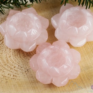 ROSE QUARTZ Crystal, Sphere Stand, Lotus Flower - Mom Gift, Home Decor ...