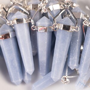 ANGELITE Crystal Point Pendant - Bridesmaid Gift, Healing Crystals and ...