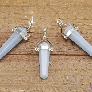 ANGELITE Crystal Point Pendant Bridesmaid Gift Healing - Etsy