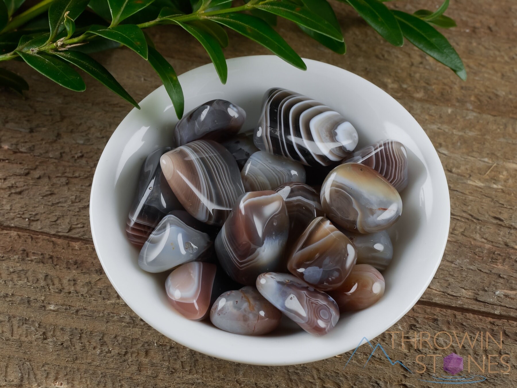 AGATE BANDED Tumbled Crystals – Grey – Crystal Grid, Mediation Stones ...