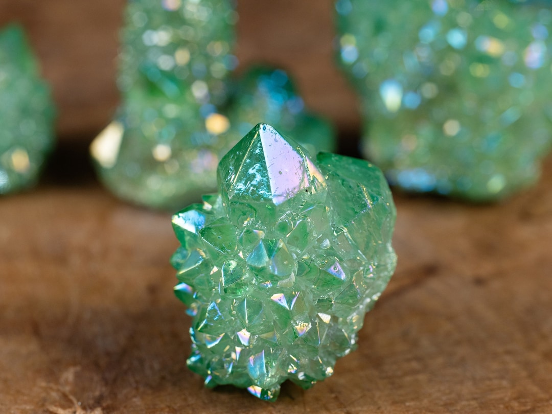 APPLE AURA QUARTZ - Green Spirit Quartz, Home Decor, Fairy Quartz ...