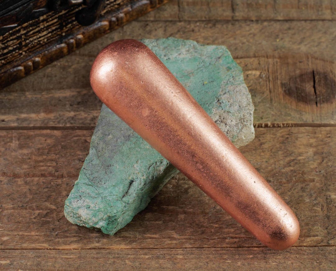 COPPER Massage Wand : Polished Solid Natural Metal Metaphysical Stone ...