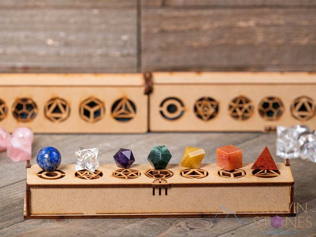 Platonic Solid Set Merkaba Crystal Sphere in Crystal Grid - Etsy