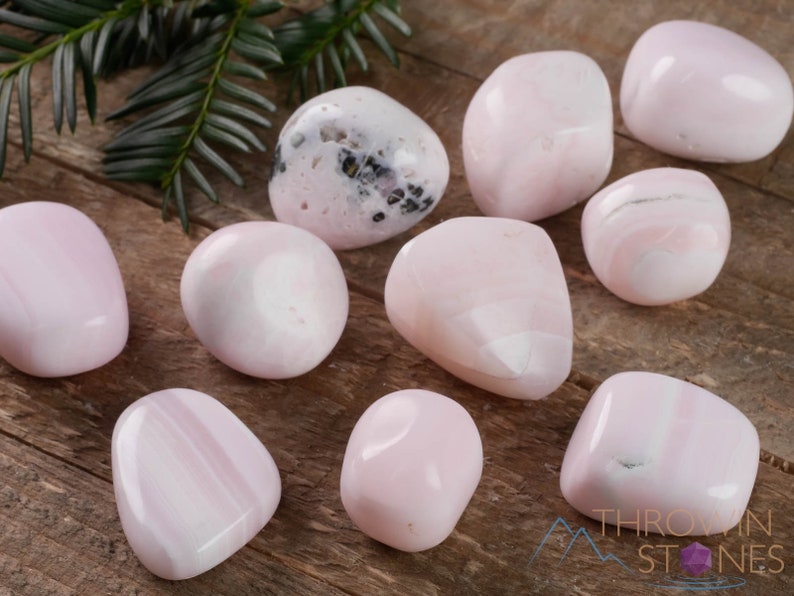MANGANO CALCITE Tumbled Crystals - Crystal Grid, Pocket Stone, Unique ...