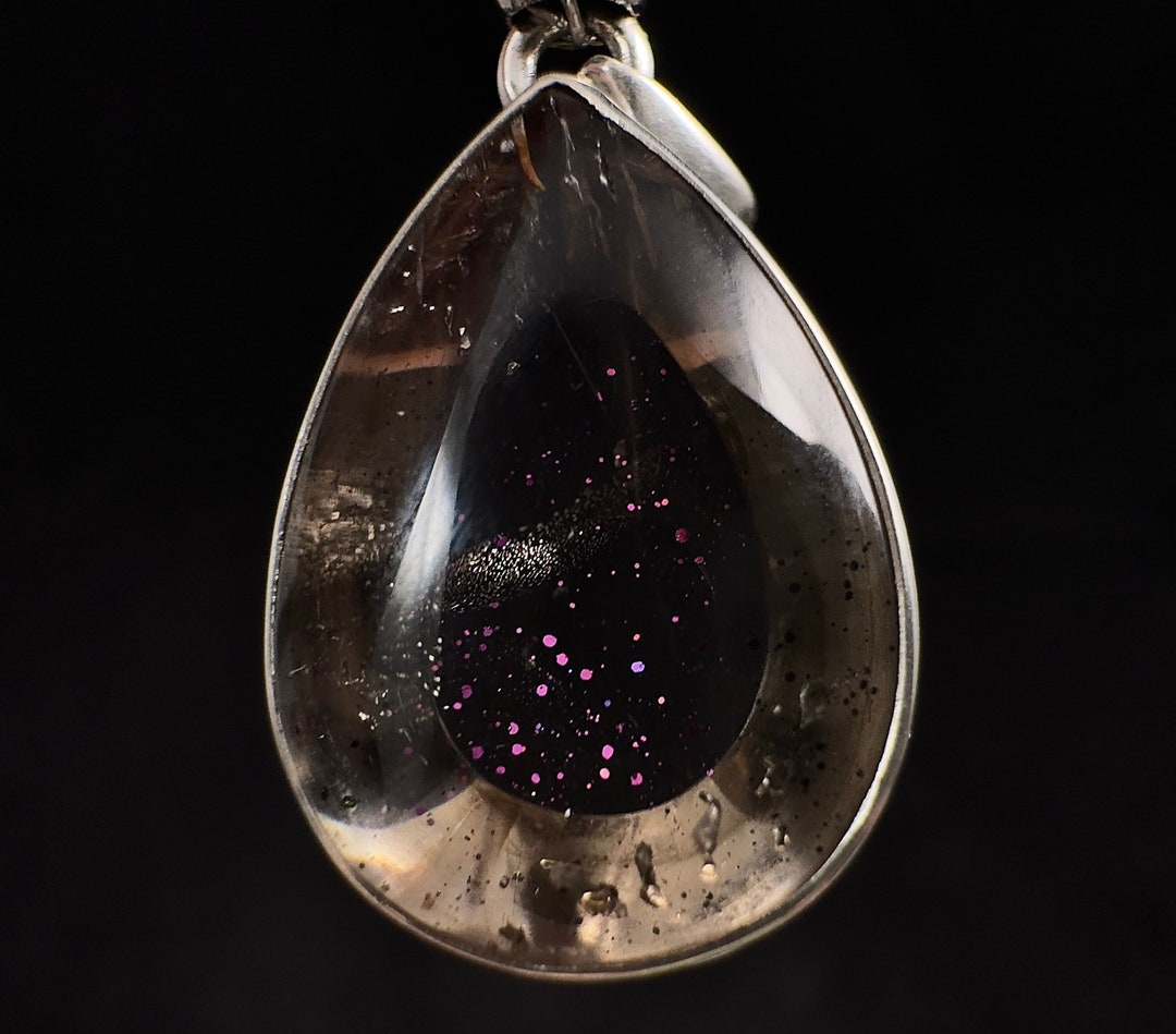COVELLITE Crystal Pendant - Rare Pink FIRE QUARTZ Crystal With a ...
