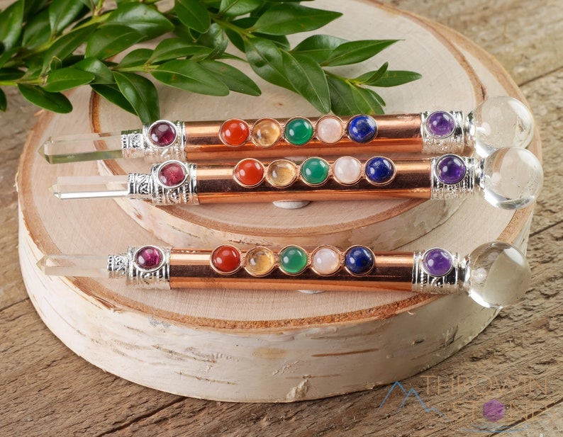 COPPER Wand W CHAKRA Crystals Metaphysical Chakra Stones | Etsy