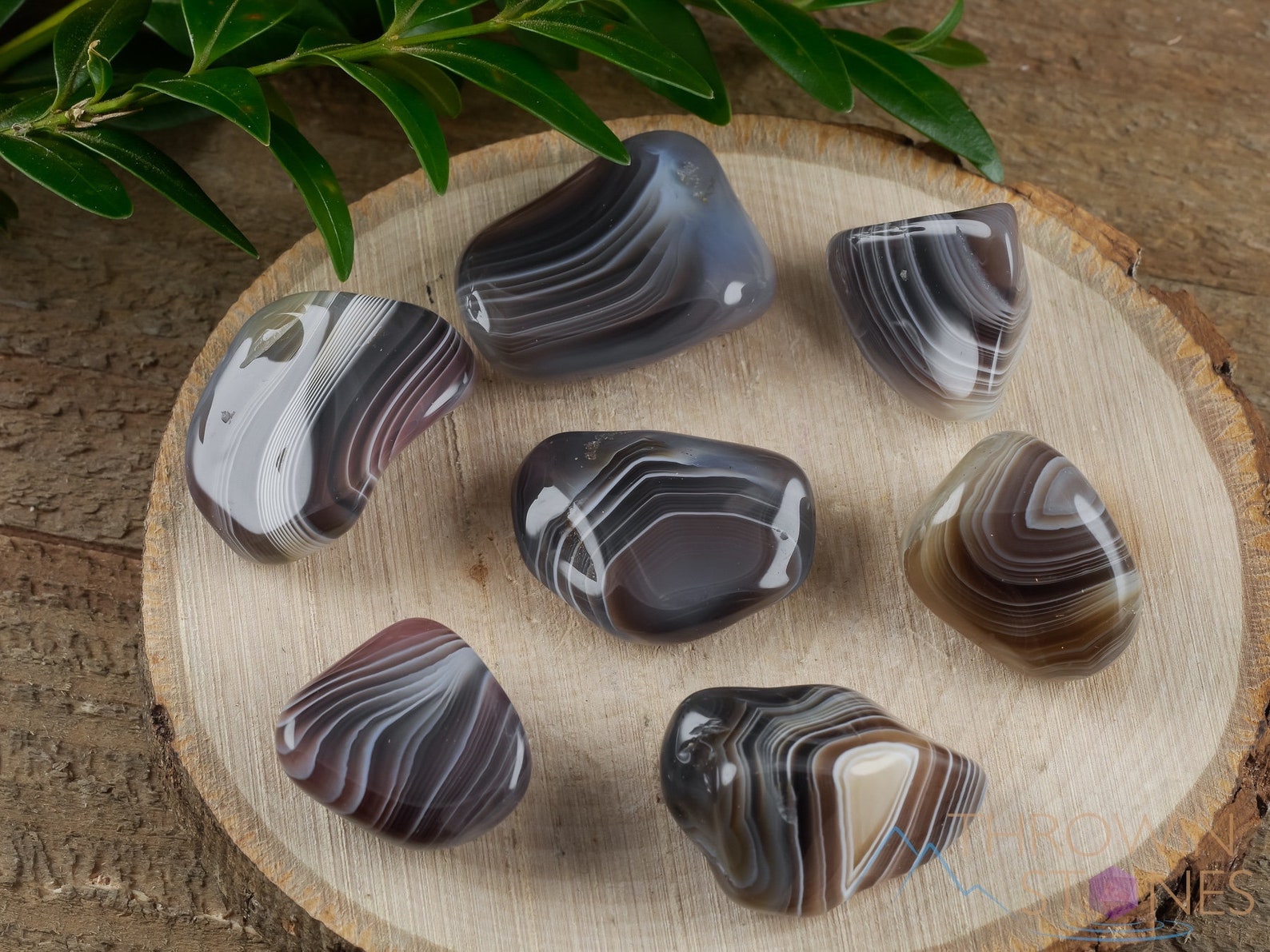AGATE BANDED Tumbled Crystals – Grey – Crystal Grid, Mediation Stones ...
