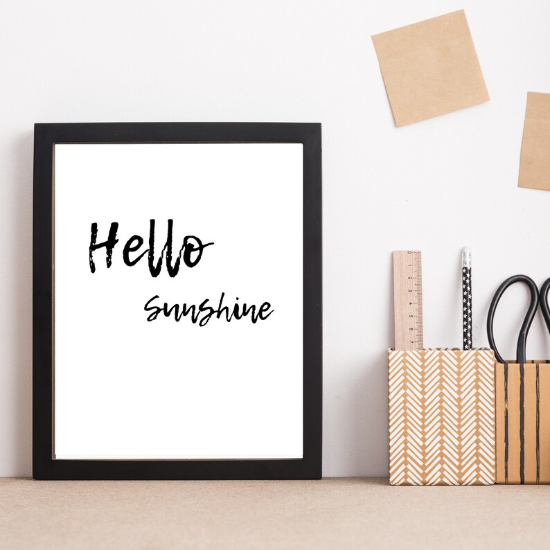 Hello Sunshine Digital Wall Art, Happy, Goals, Unframed, Day, Summer ...