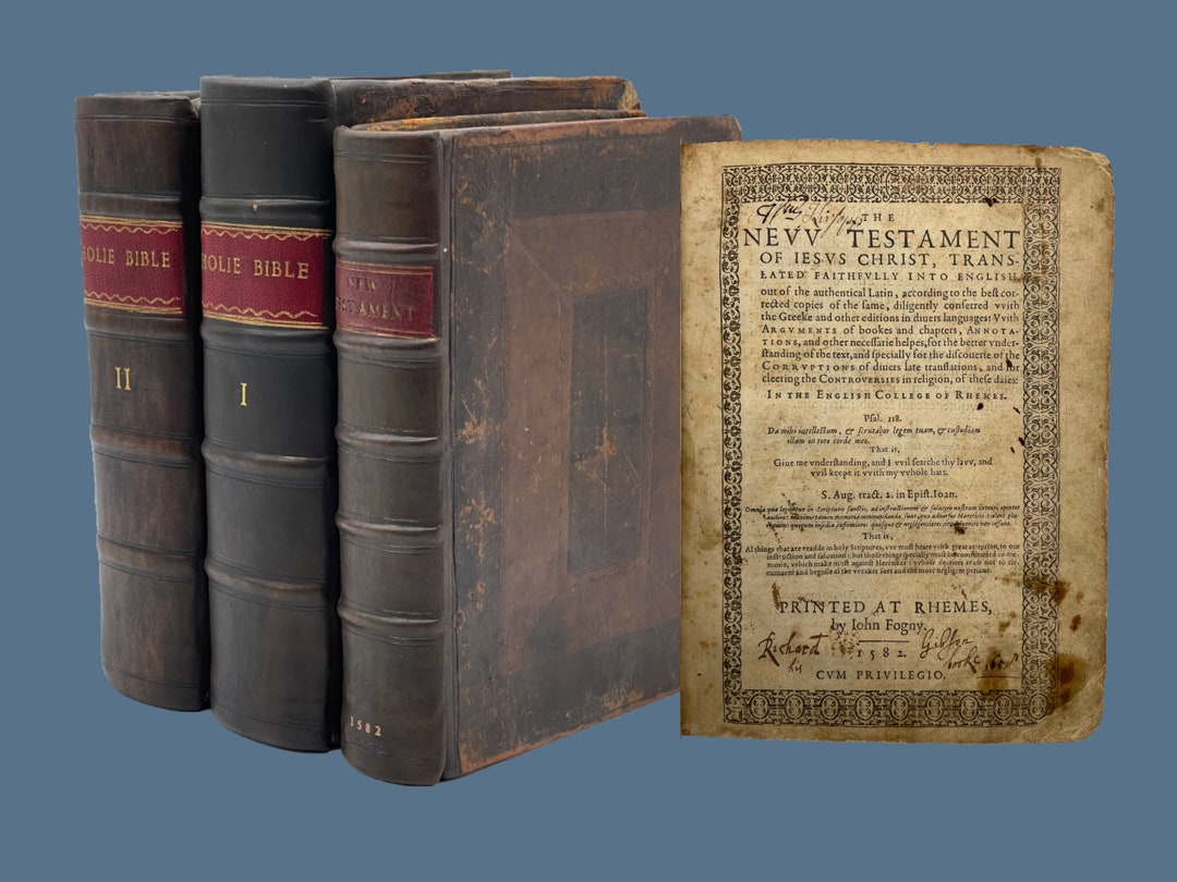 1582 Rhemes NT and 1609-10 Doway OT – First Edition Roman Catholic ...
