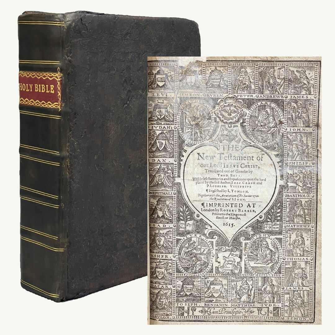 1615 Quarto Illustrated Geneva Bible of the Puritans and Pilgrims First ...