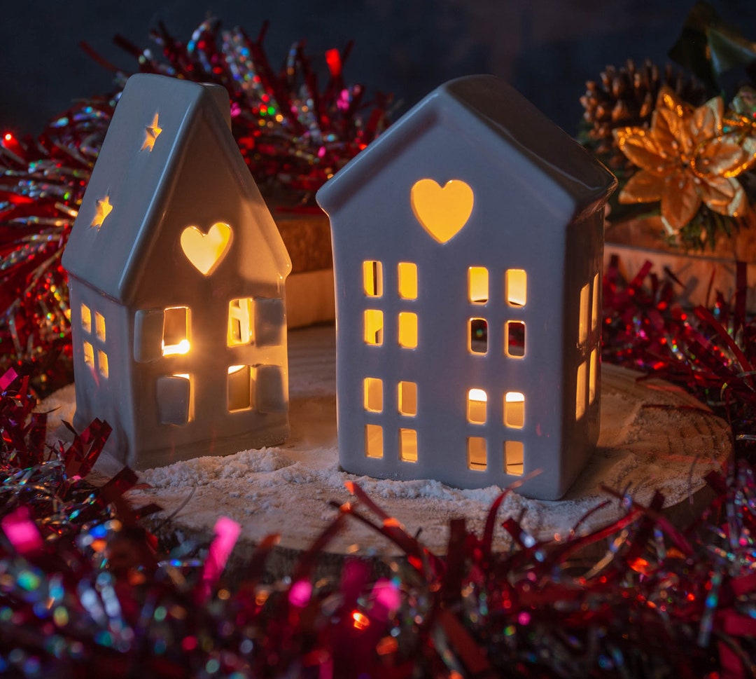 Ceramic House Tea Light Holder | Grey House Tealight Holder | Home ...