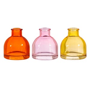 Set of 3 Glass Coloured Vases, Vase for Flowers, Vintage Style Glass ...