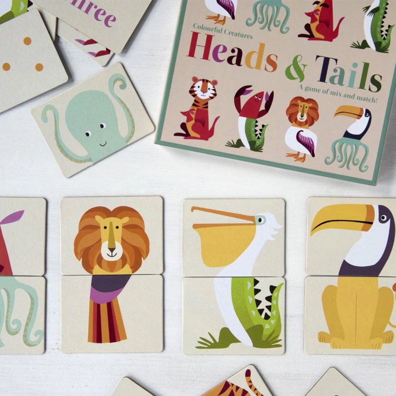 Childrens Animals Heads and Tails Game for Toddlers Learn - Etsy