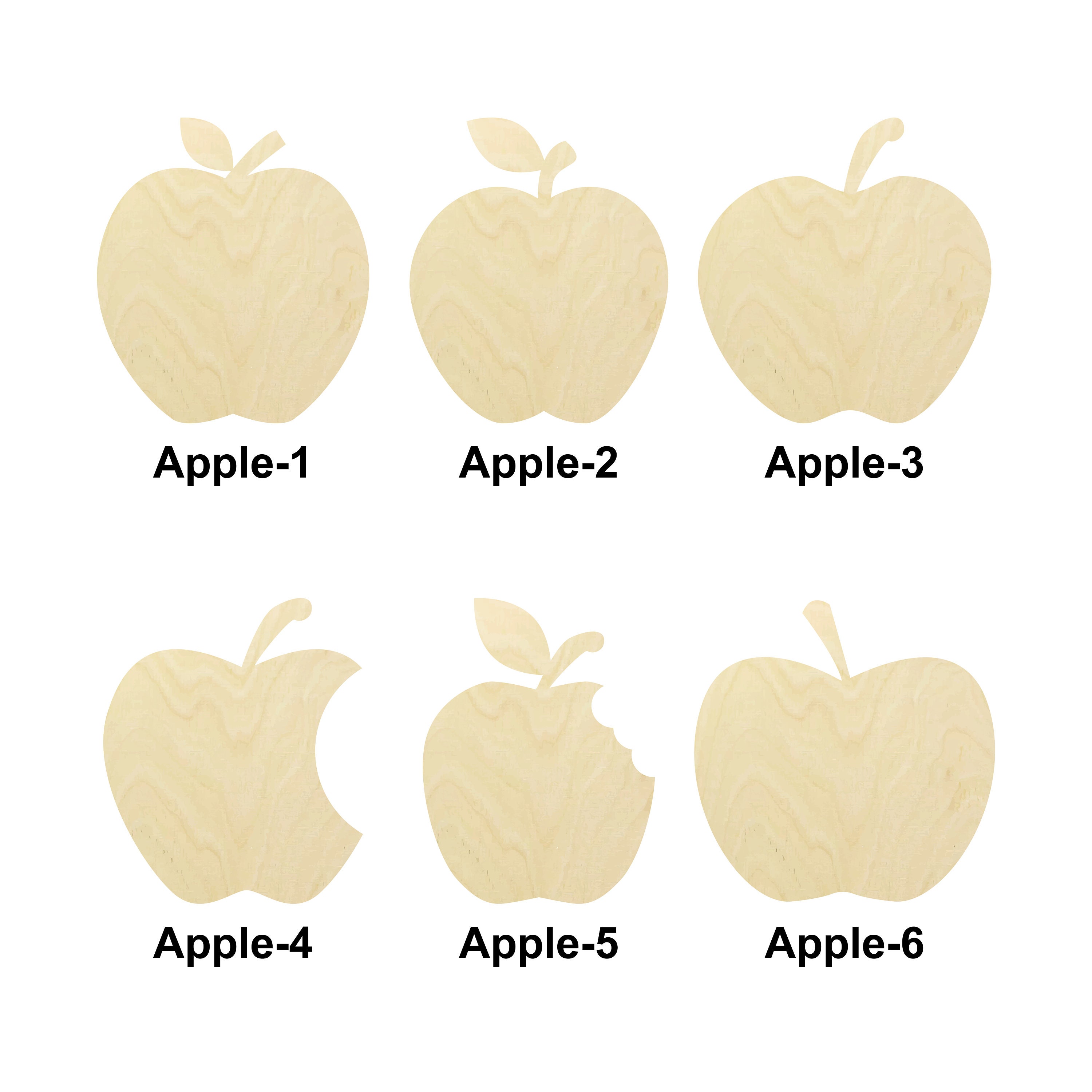 Apple Fruit Shape Multiple Sizes Laser Cut Unfinished Wood - Etsy