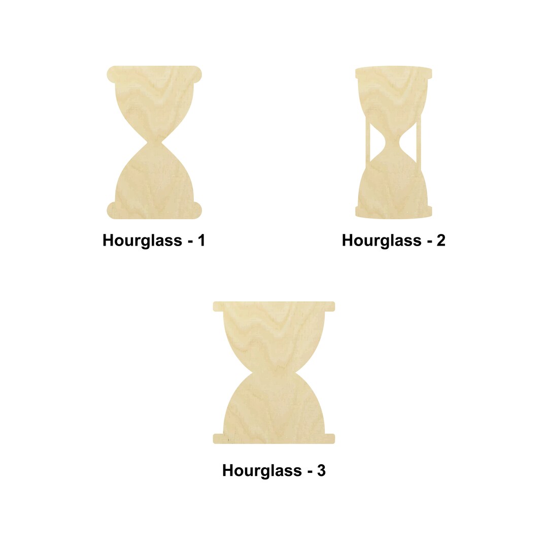 Hourglass Wooden Shape - Multiple Sizes- Laser Cut Unfinished Wood ...