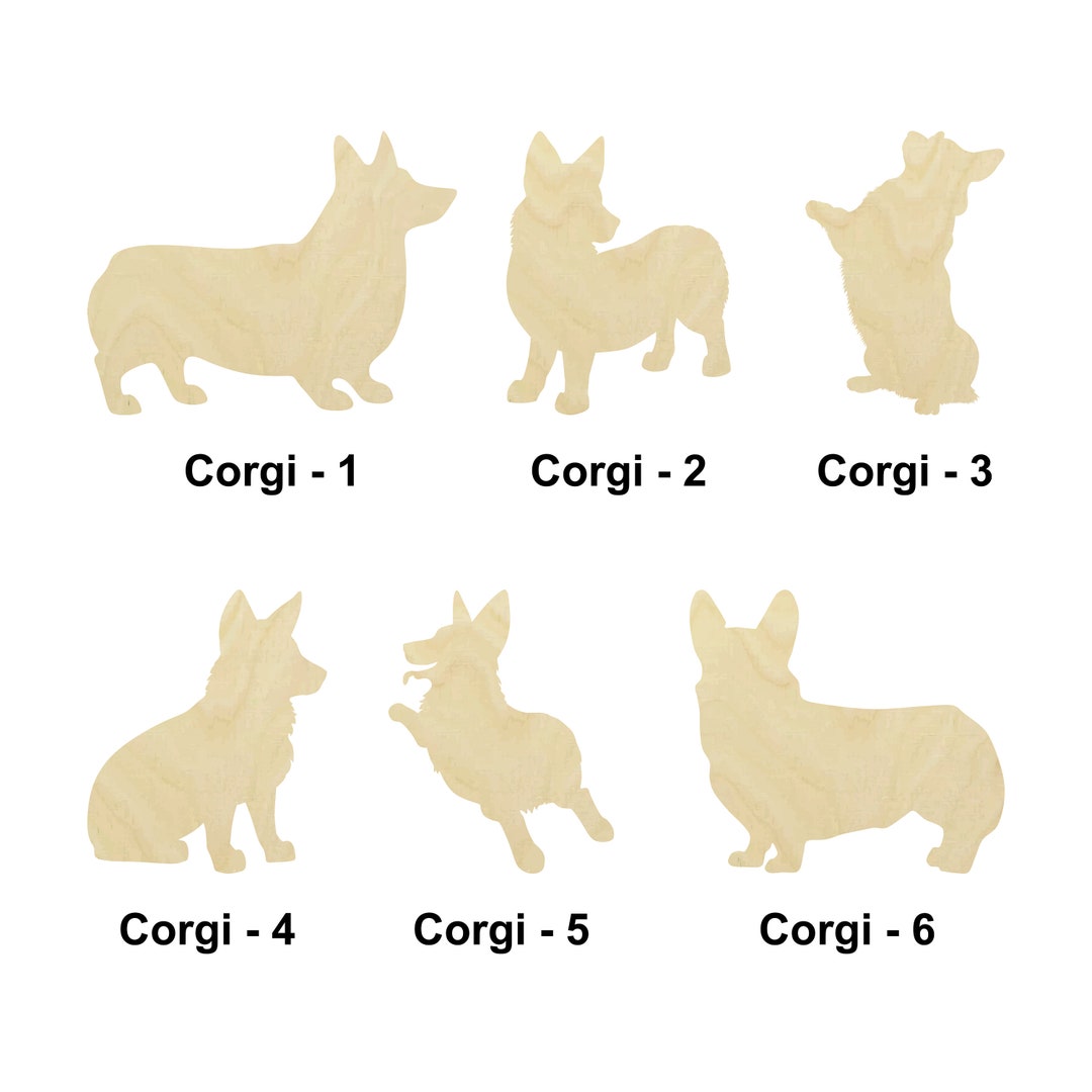 Corgi Dog - Animal- Multiple Sizes - Laser Cut Unfinished Wood Cutout ...
