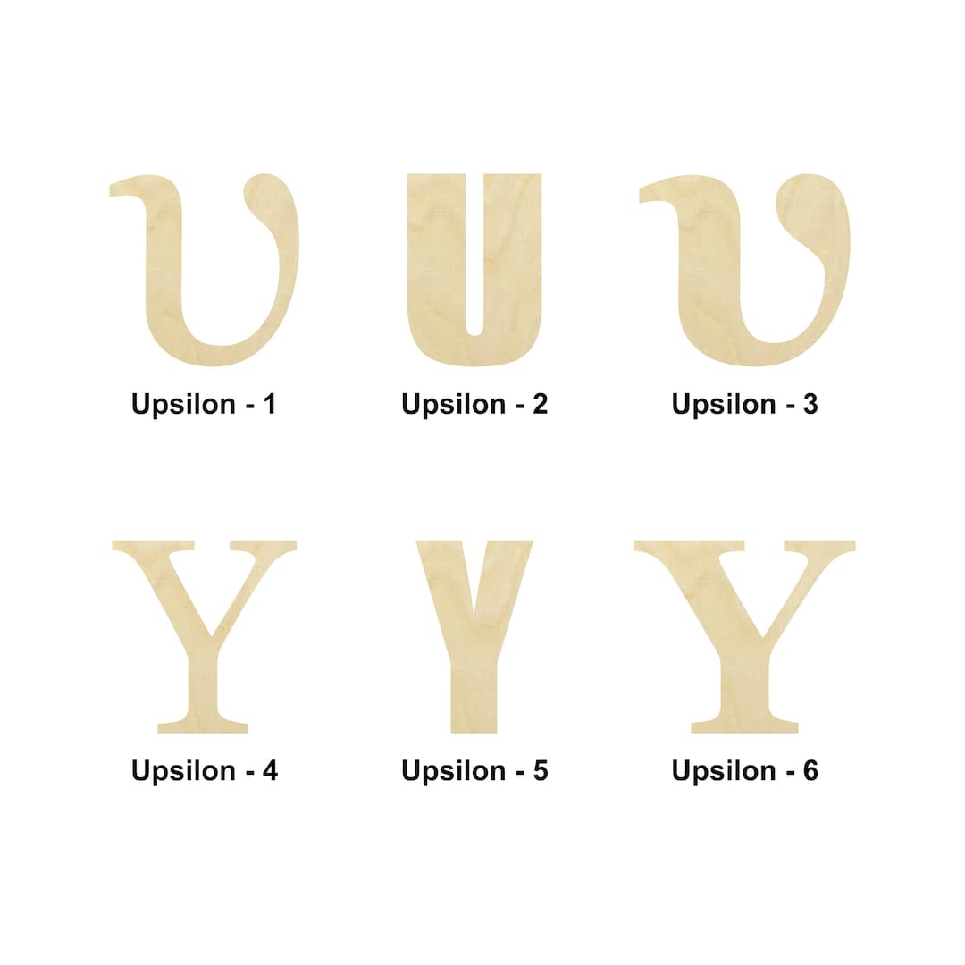 Greek Letter Upsilon Wooden Shape - Multiple Sizes- Laser Cut ...