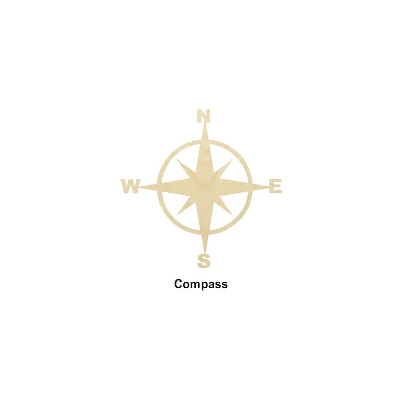 Compass Navigation Shapes - Multiple Sizes - Laser Cut Unfinished Wood ...