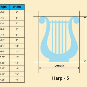 Harp Music Instruments Shapes - Multiple Sizes - Laser Cut Unfinished ...