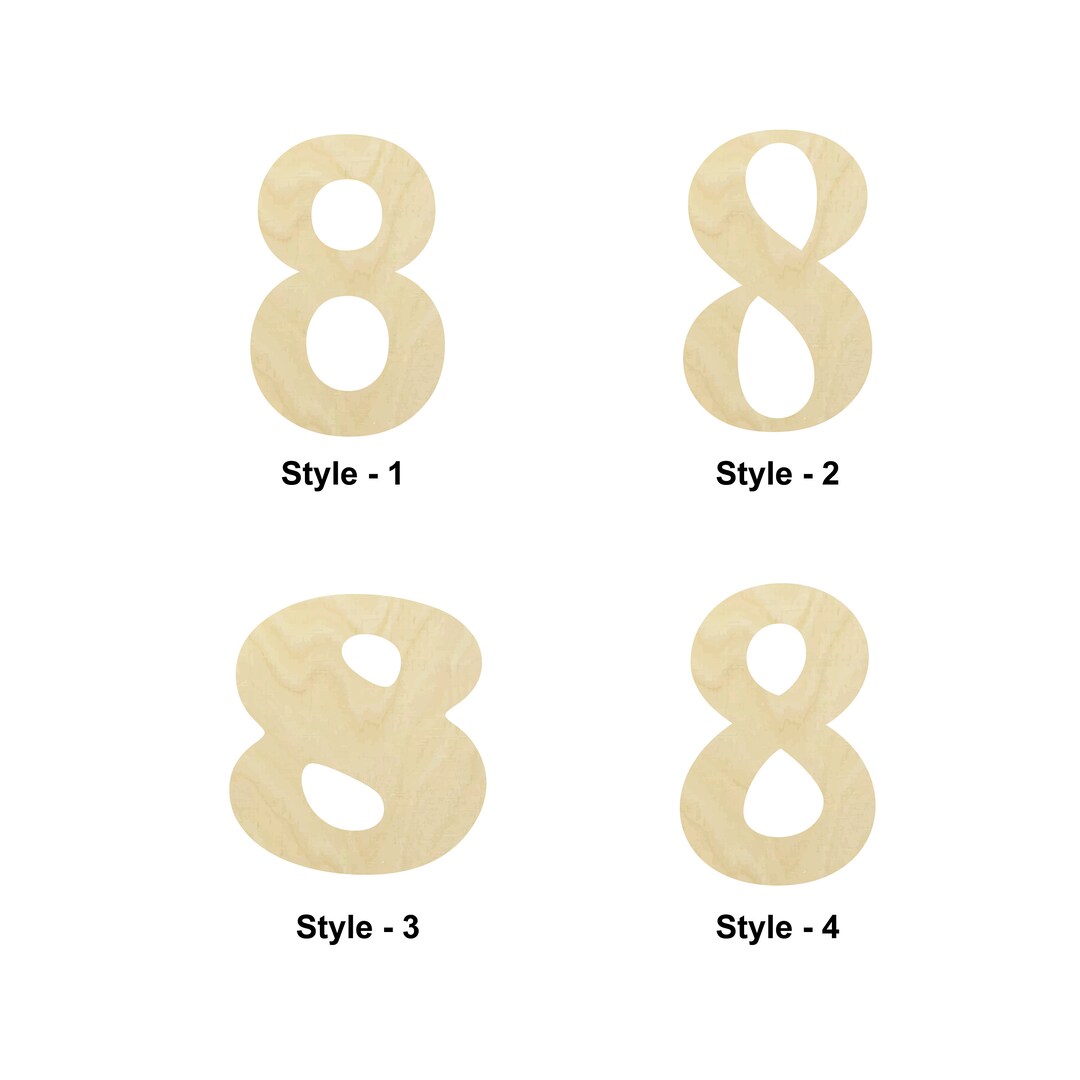 Number 8 Wooden Shape - Multiple Sizes- Laser Cut Unfinished Wood ...