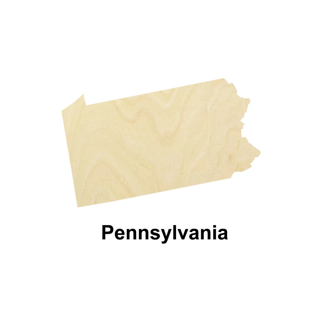 Pennsylvania State Map Wooden Shape - Multiple Sizes- Laser Cut ...