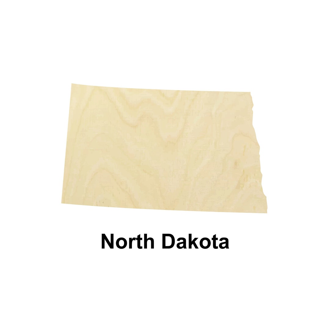 North Dakota State Map Wooden Shape - Multiple Sizes- Laser Cut ...