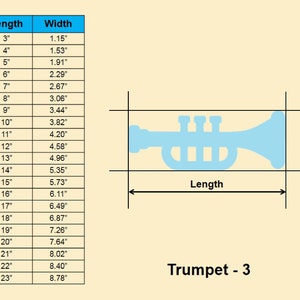 Trumpet Music Instruments Shapes - Multiple Sizes - Laser Cut ...