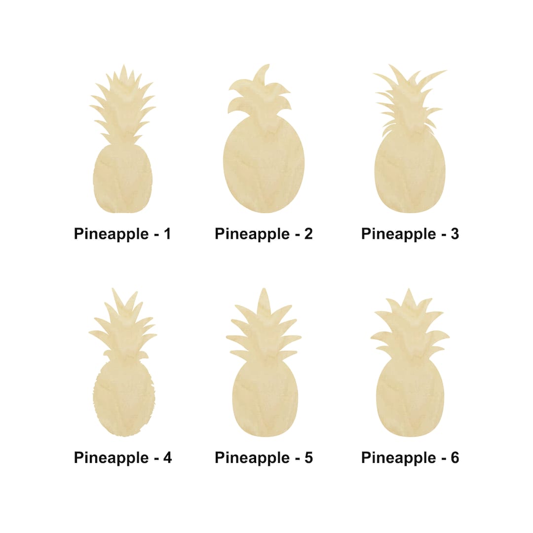 Pineapple -fruit Shape - Multiple Sizes - Laser Cut Unfinished Wood ...