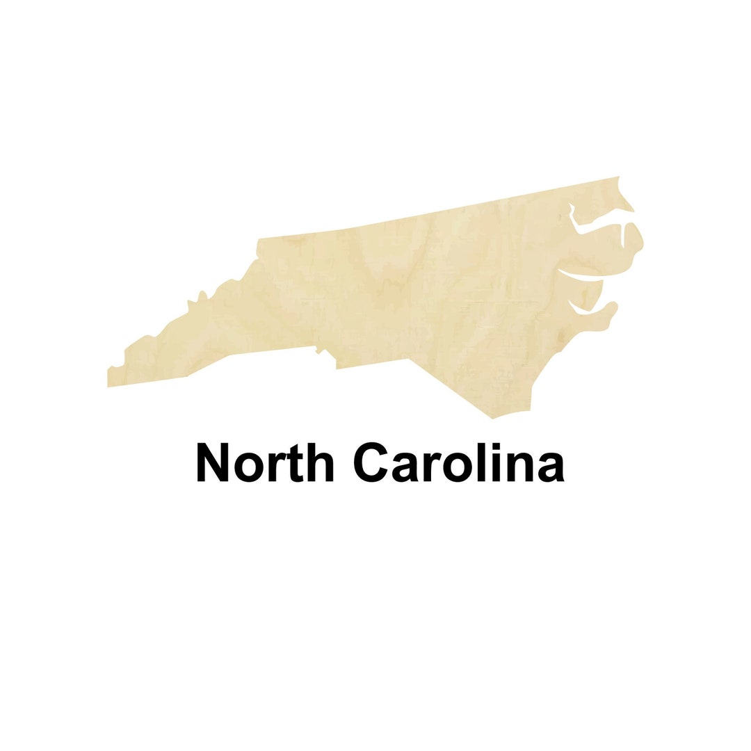 North Carolina State Map Wooden Shape - Multiple Sizes- Laser Cut ...