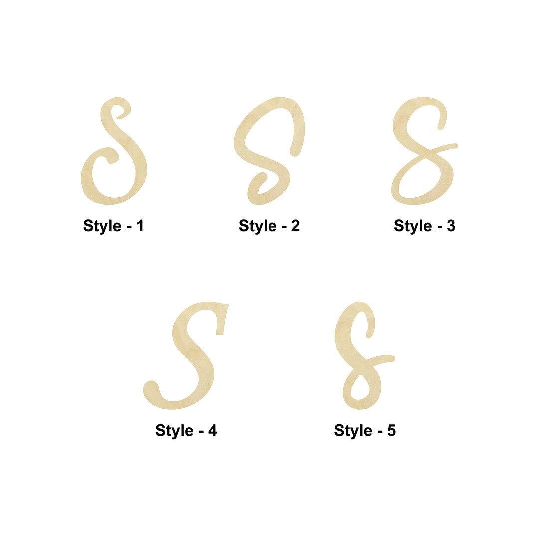 Script Block Letter S Wooden Shape - Multiple Sizes- Laser Cut ...
