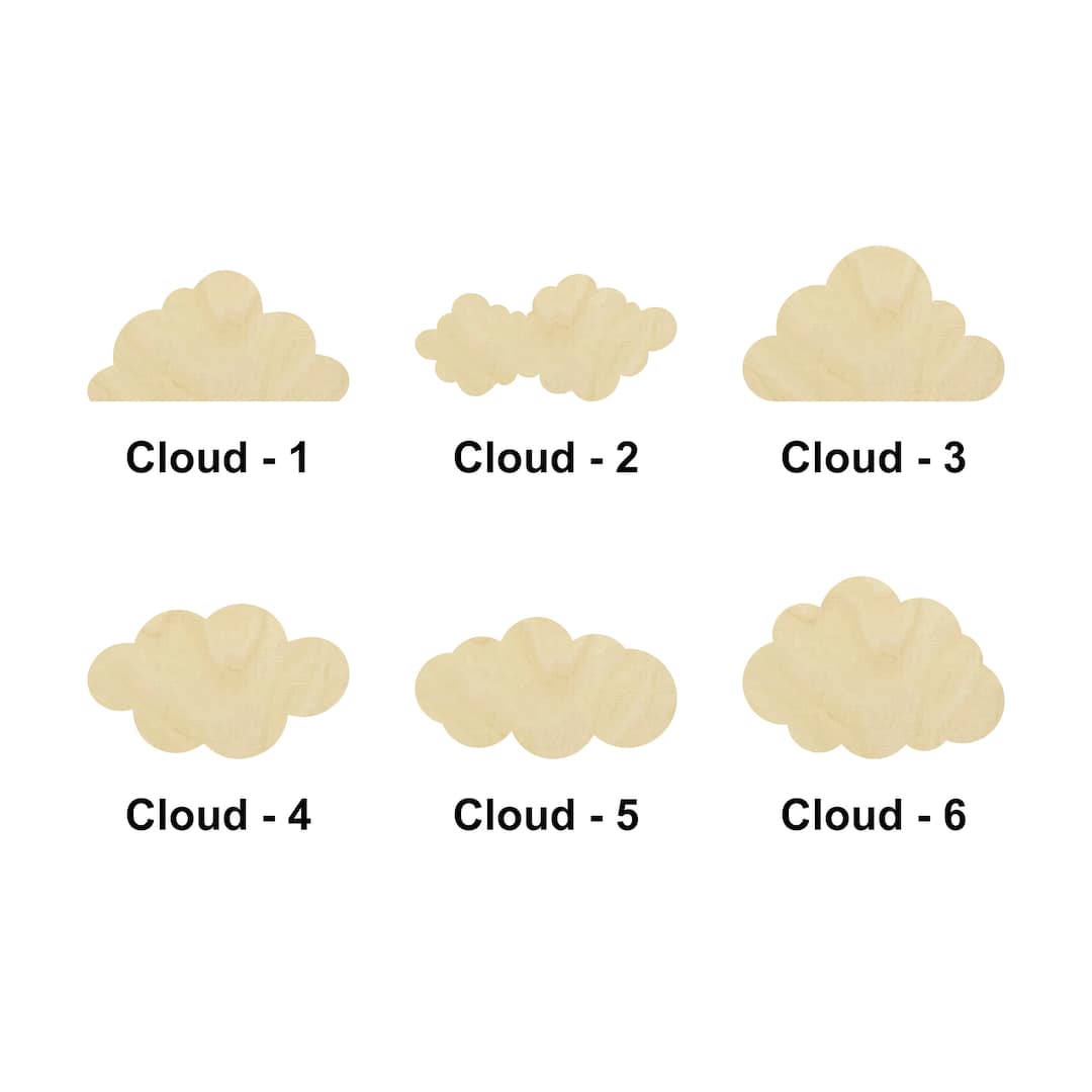 Cloud Shape - Multiple Sizes - Laser Cut Unfinished Wood Cutout Shapes ...