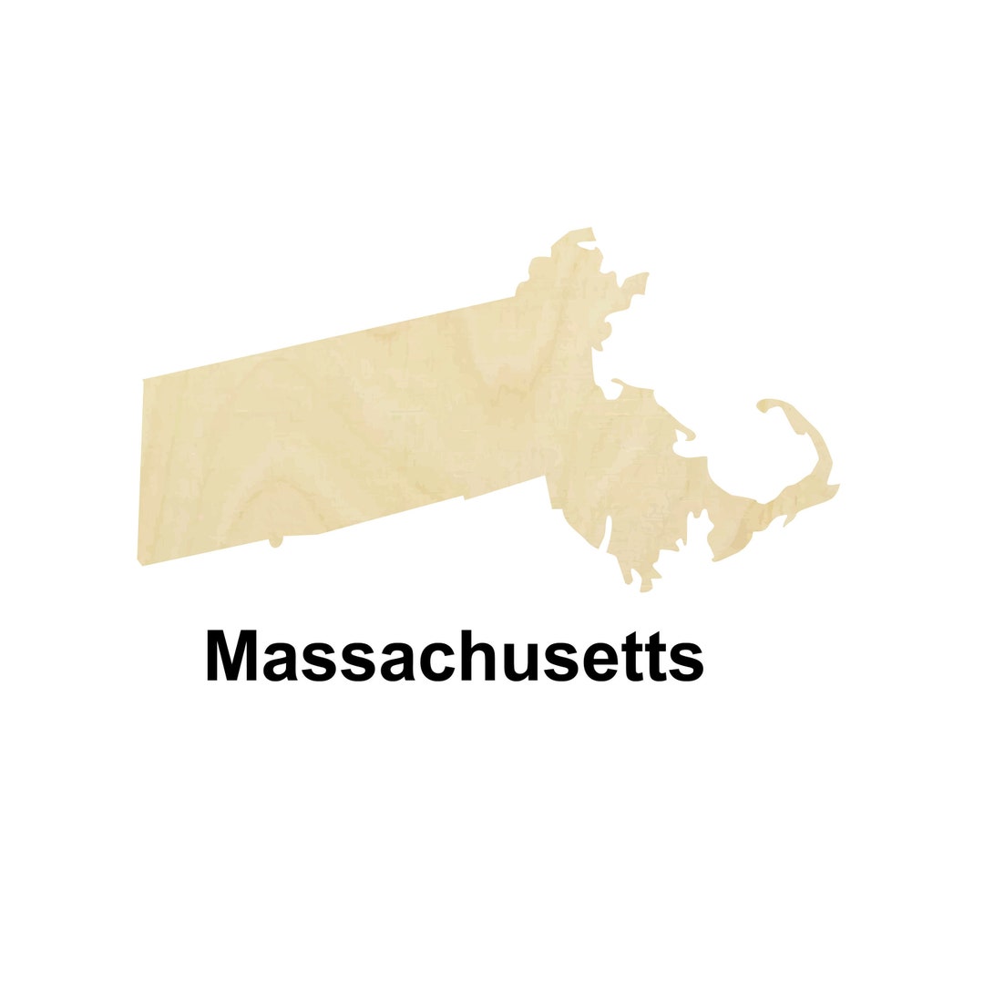 Massachusetts State Map Wooden Shape - Multiple Sizes- Laser Cut ...