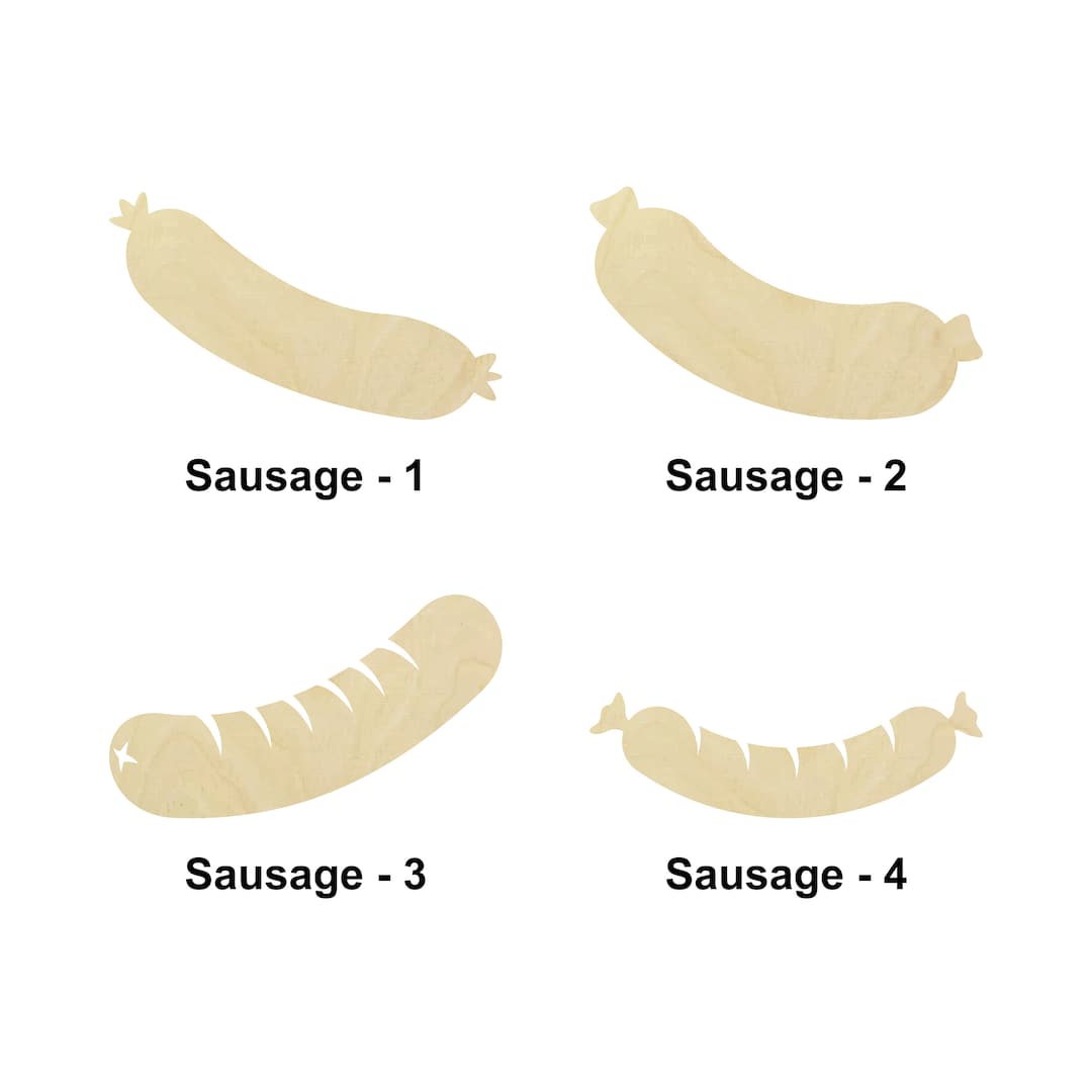 Sausage - Food- Multiple Sizes - Laser Cut Unfinished Wood Cutout ...