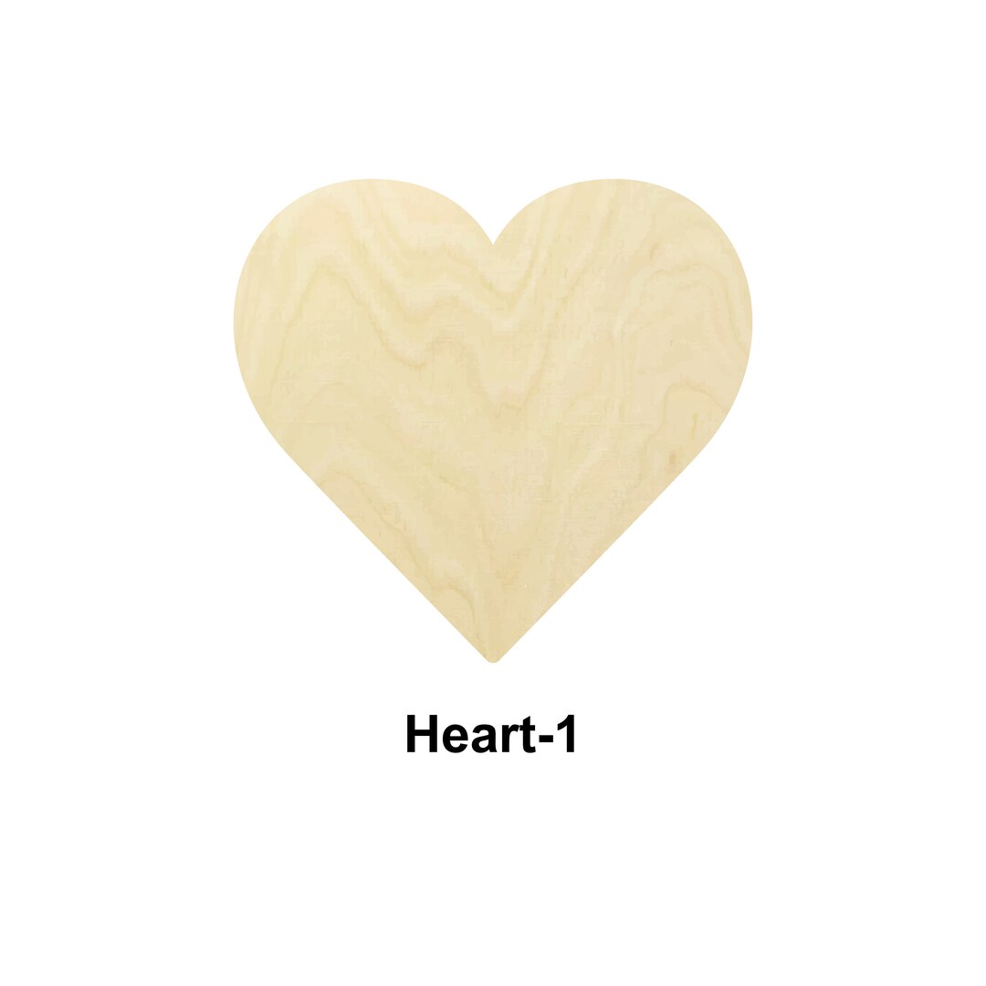 Heart Shape - Multiple Sizes - Laser Cut Unfinished Wood Cutout Shapes ...