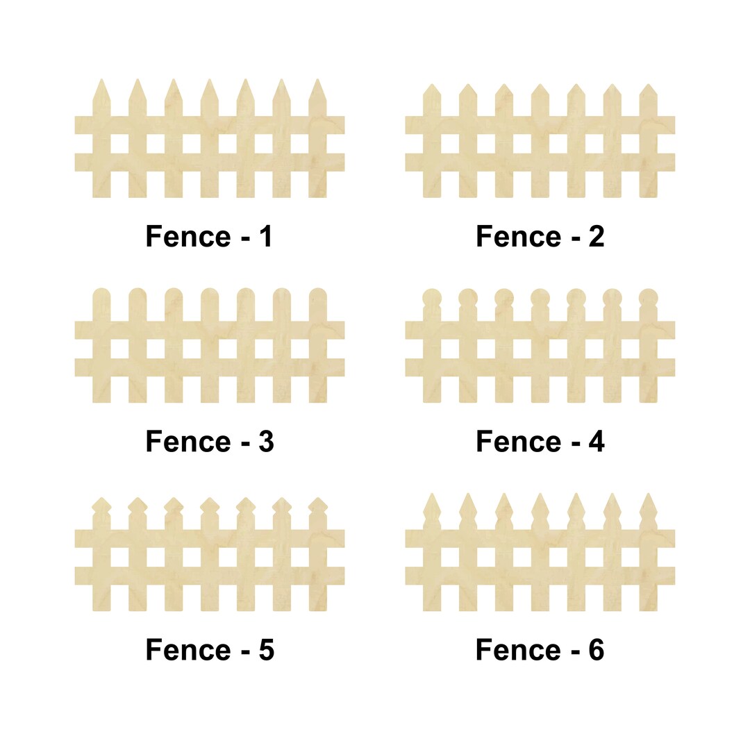 Fence Shape - Multiple Sizes - Laser Cut Unfinished Wood Cutout Shapes ...