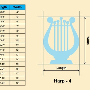 Harp Music Instruments Shapes - Multiple Sizes - Laser Cut Unfinished ...