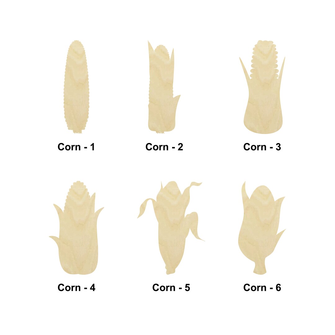 Corn-vegetable Shape - Multiple Sizes - Laser Cut Unfinished Wood ...
