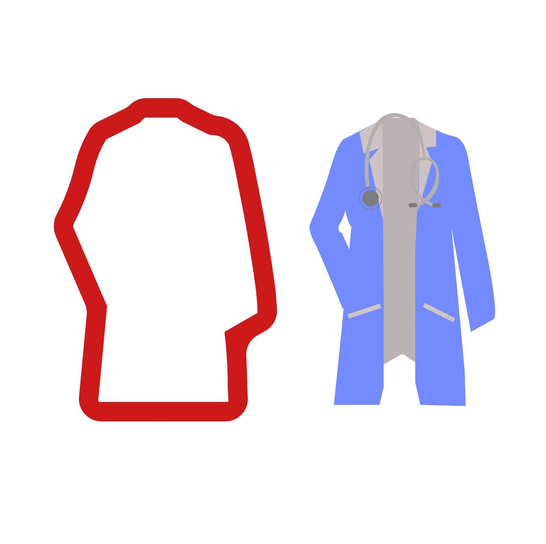 Lab Coat Cookie Cutter | Scrubs Cookie Cutter | Nurse Cookie Cutter ...