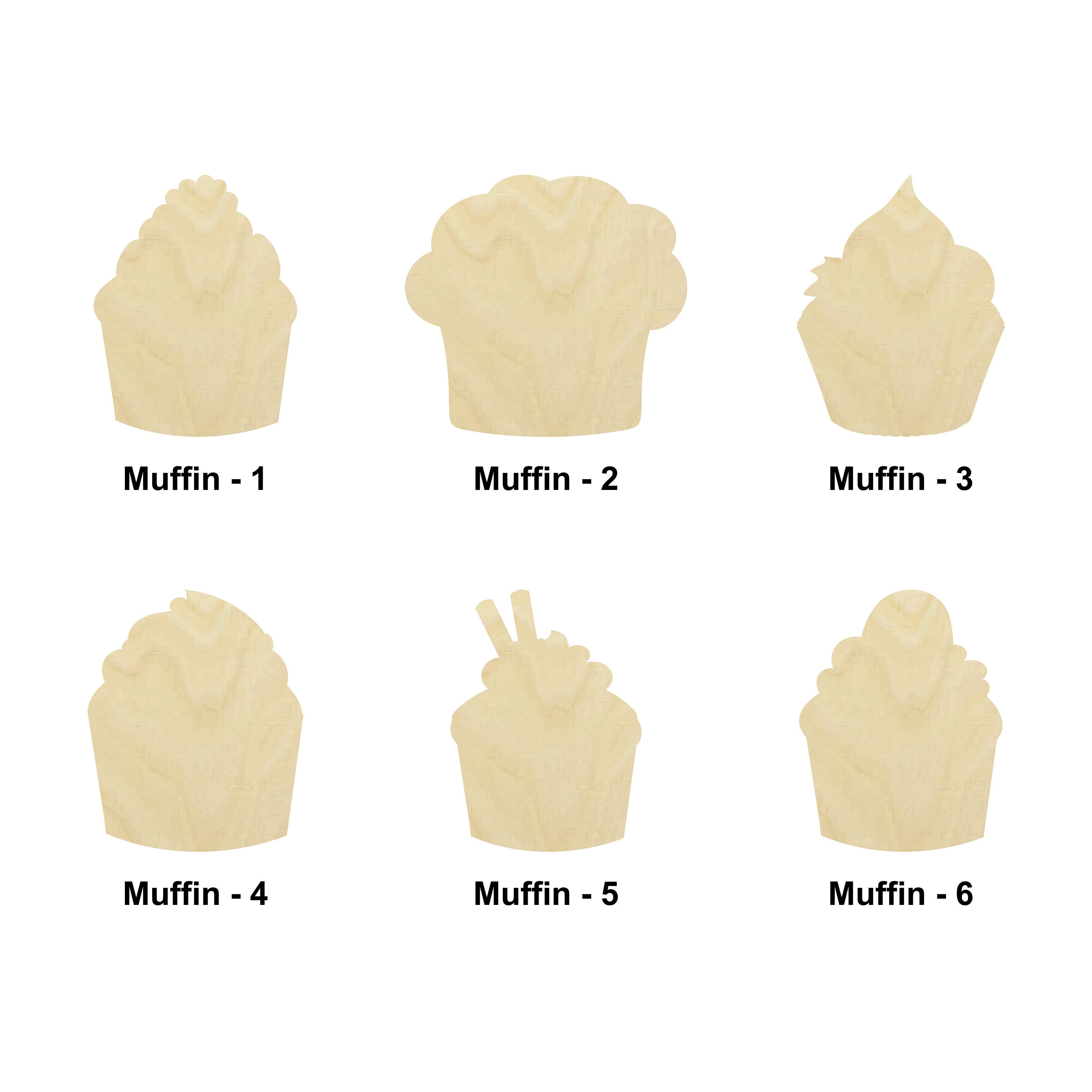 Muffin Shape Wooden-multiple Sizes-laser Cut Unfinished Wood Cutout ...
