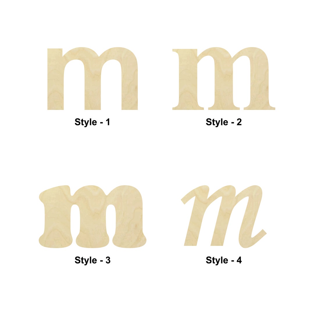Small Letter M Wooden Shape - Multiple Sizes- Laser Cut Unfinished Wood ...