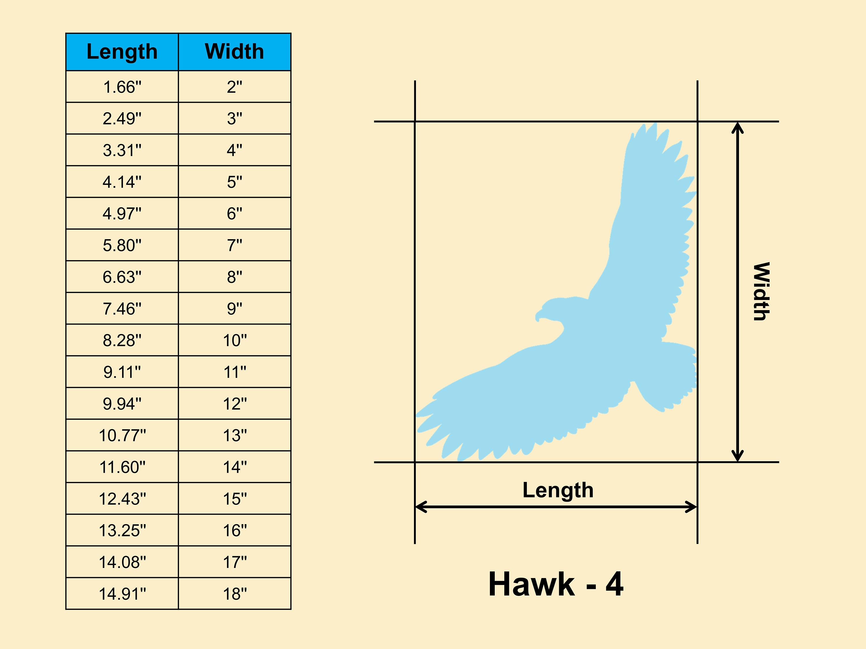 Hawk Animal Wooden Shape - Multiple Sizes- Laser Cut Unfinished Wood ...