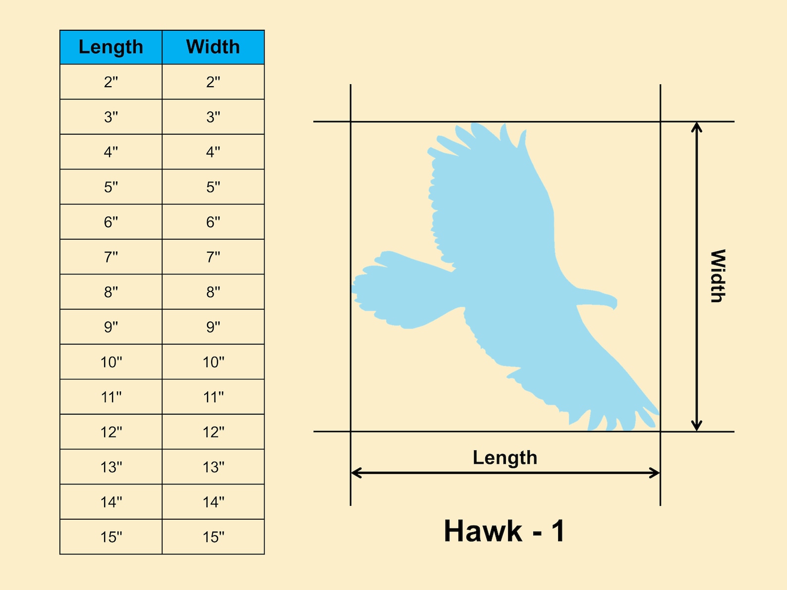 Hawk Animal Wooden Shape - Multiple Sizes- Laser Cut Unfinished Wood ...