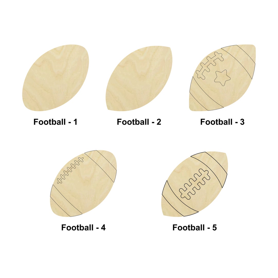 American Football or Rugby Shape - Multiple Sizes- Laser Cut Unfinished ...