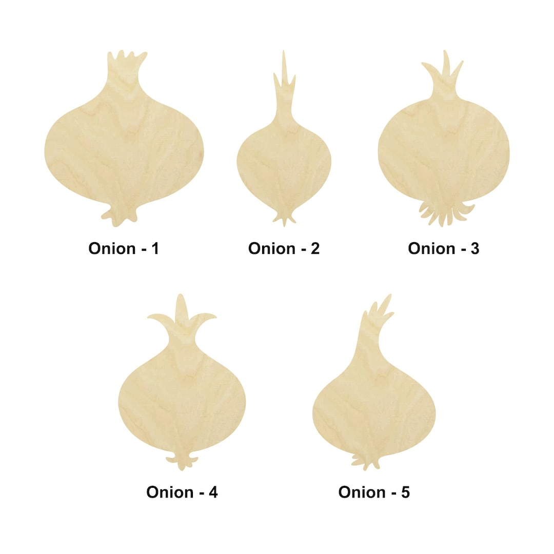 Onion Vegetable Shape Wooden-multiple Sizes - Laser Cut Unfinished Wood ...